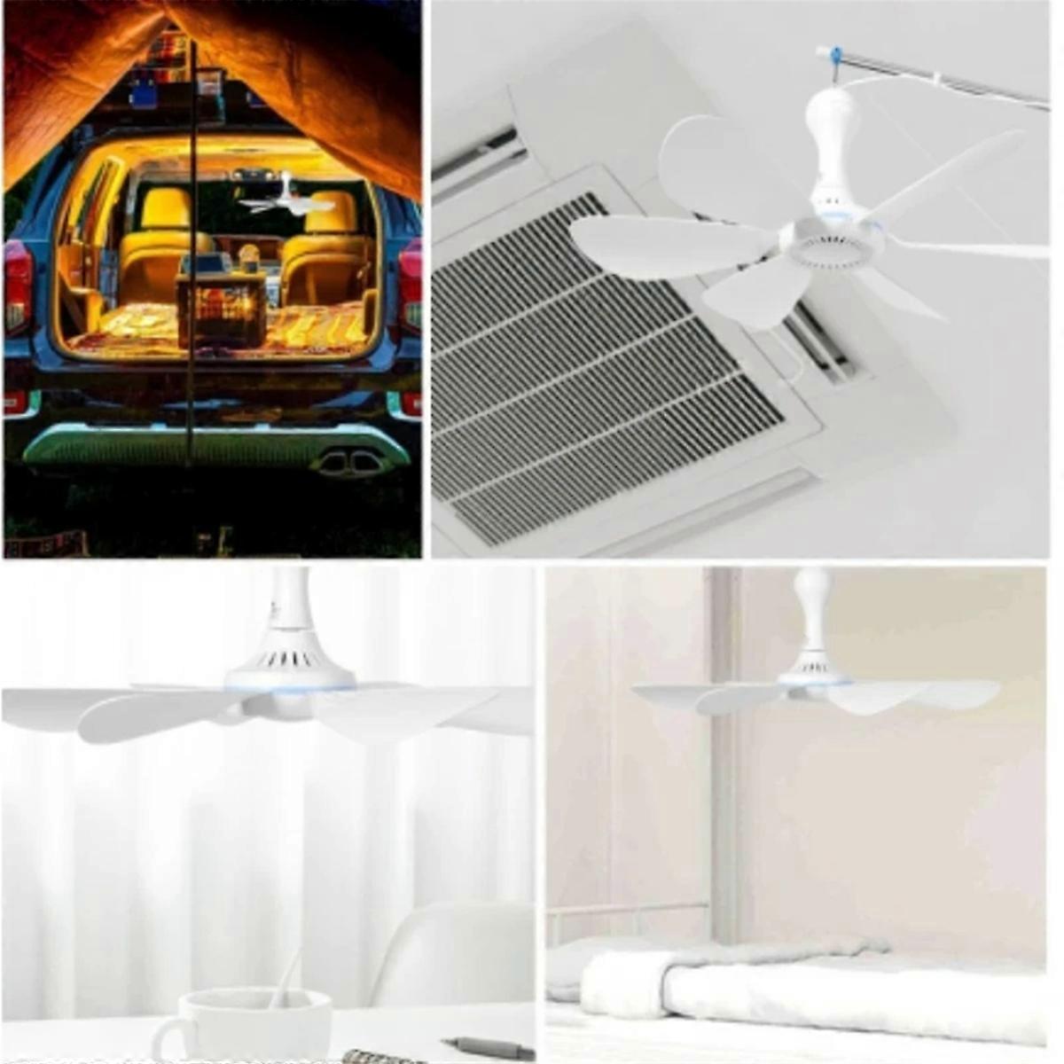 Silent 6 Leaves USB Powered Ceiling Canopy Fan with Remote Control ...
