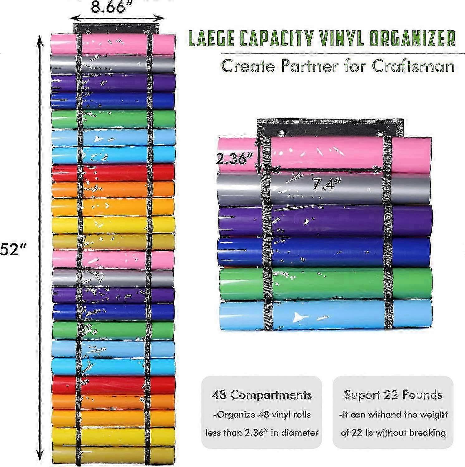 Vinyl Storage Organizer - Vinyl Roll Holder Wall Mount/over The Door ...