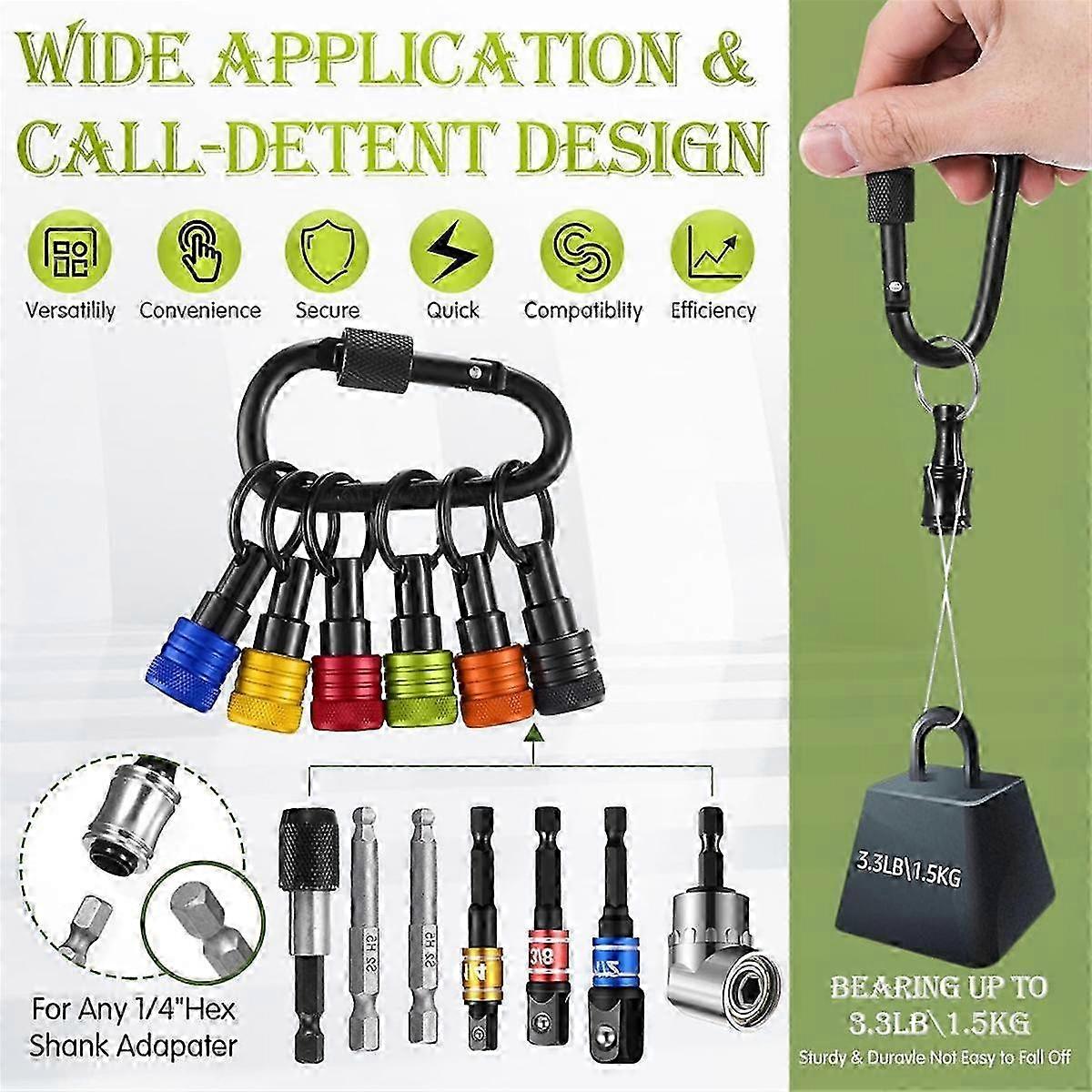 12Pcs Bit Holder Key Chain 1/4Inch Bit Holder Hex Shank Screwdriver ...