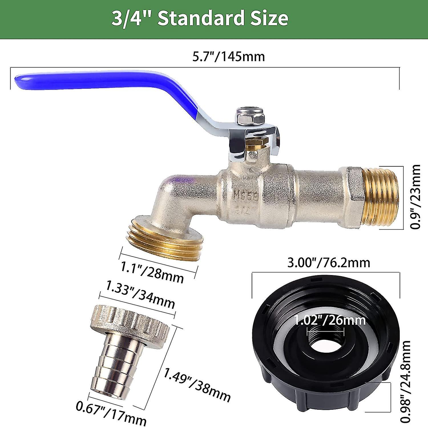 Ibc Container Accessories 3/4 Inch Brass Ibc Tank Ibc Tank Adapter ...