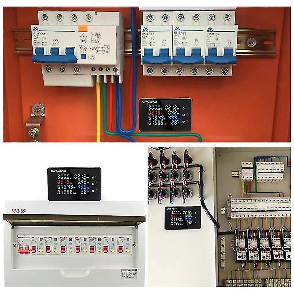 Ac Meters,50-300v 100a With Open Transformer Electric Energy Monitor ...