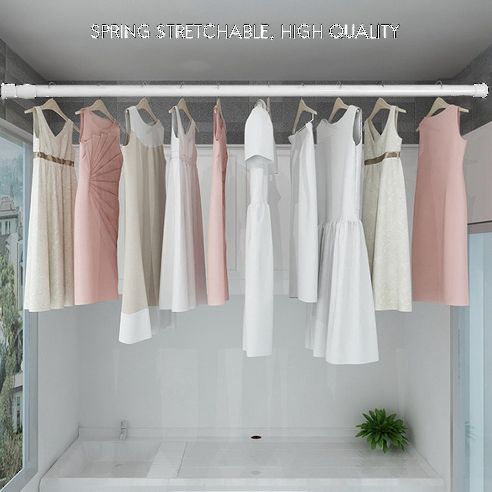 Spring Loaded Extendable Telescopic Net Voile Tension Curtain Rail Pole ...