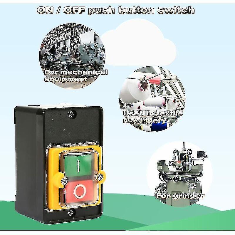 Button Switch Motor Start And Stop Switch Ac220v/380v 10a Waterproof On ...