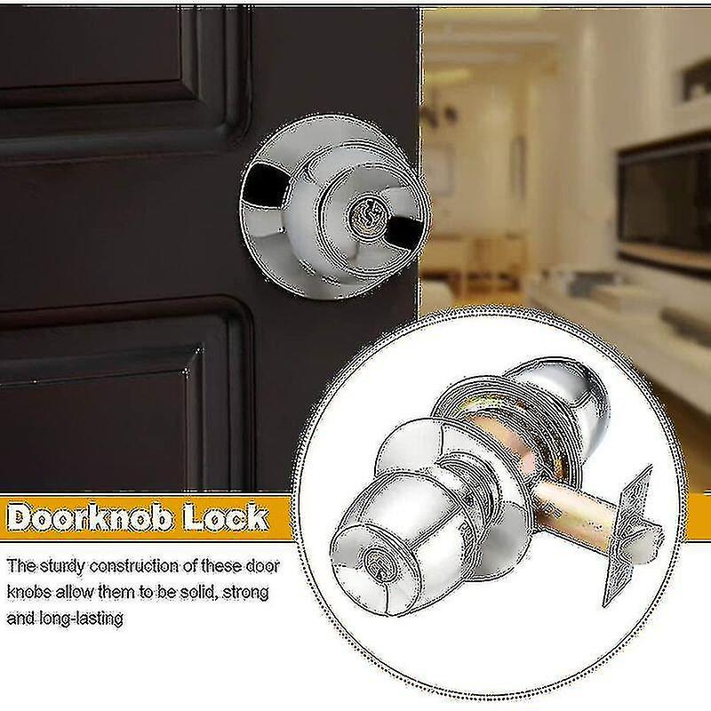 Door Lock With Keys, Stainless Steel Round Lock, Exterior Door Lock ...