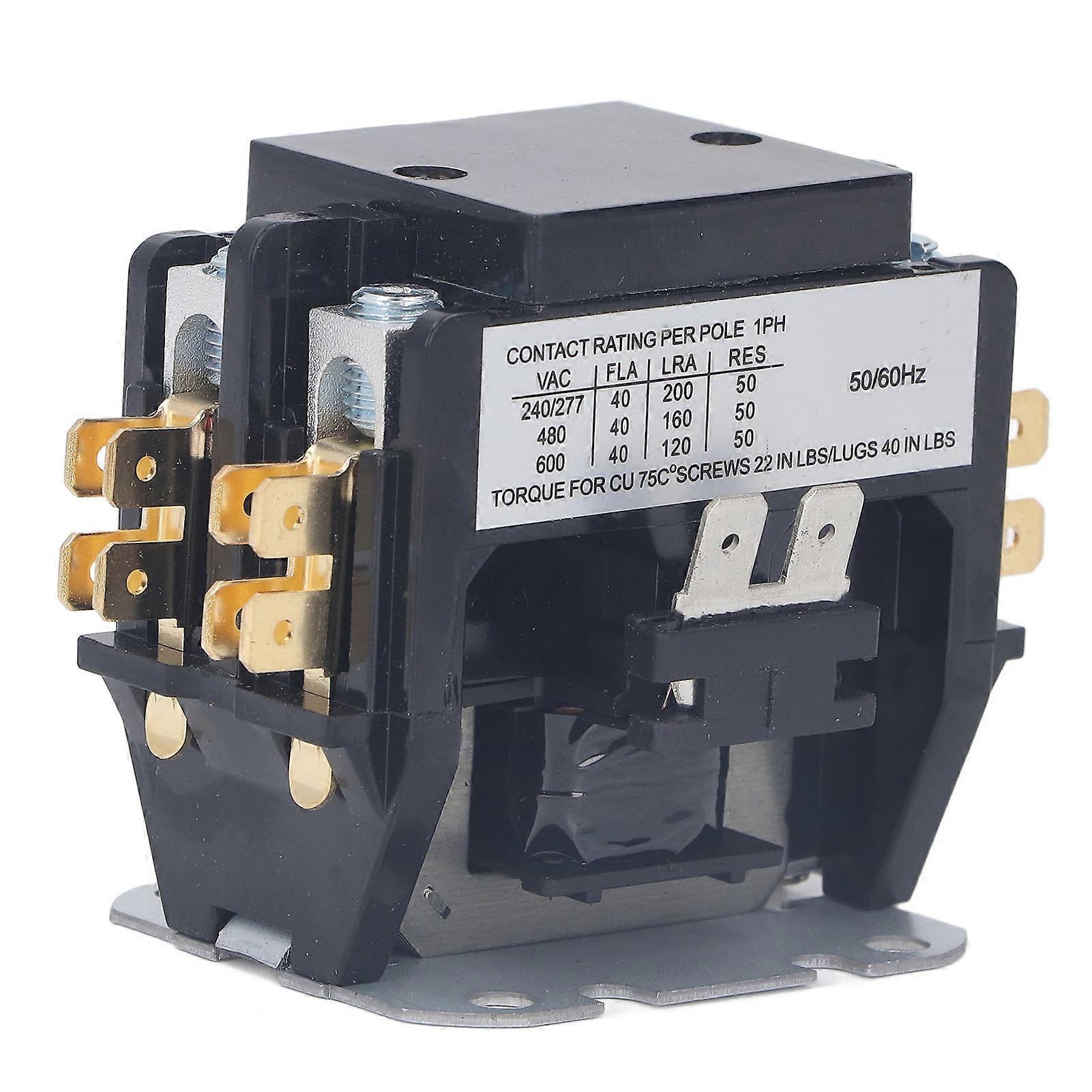 Air Conditioner Contactor 40 Amp 2 Pole Silver Alloy Contact Copper ...