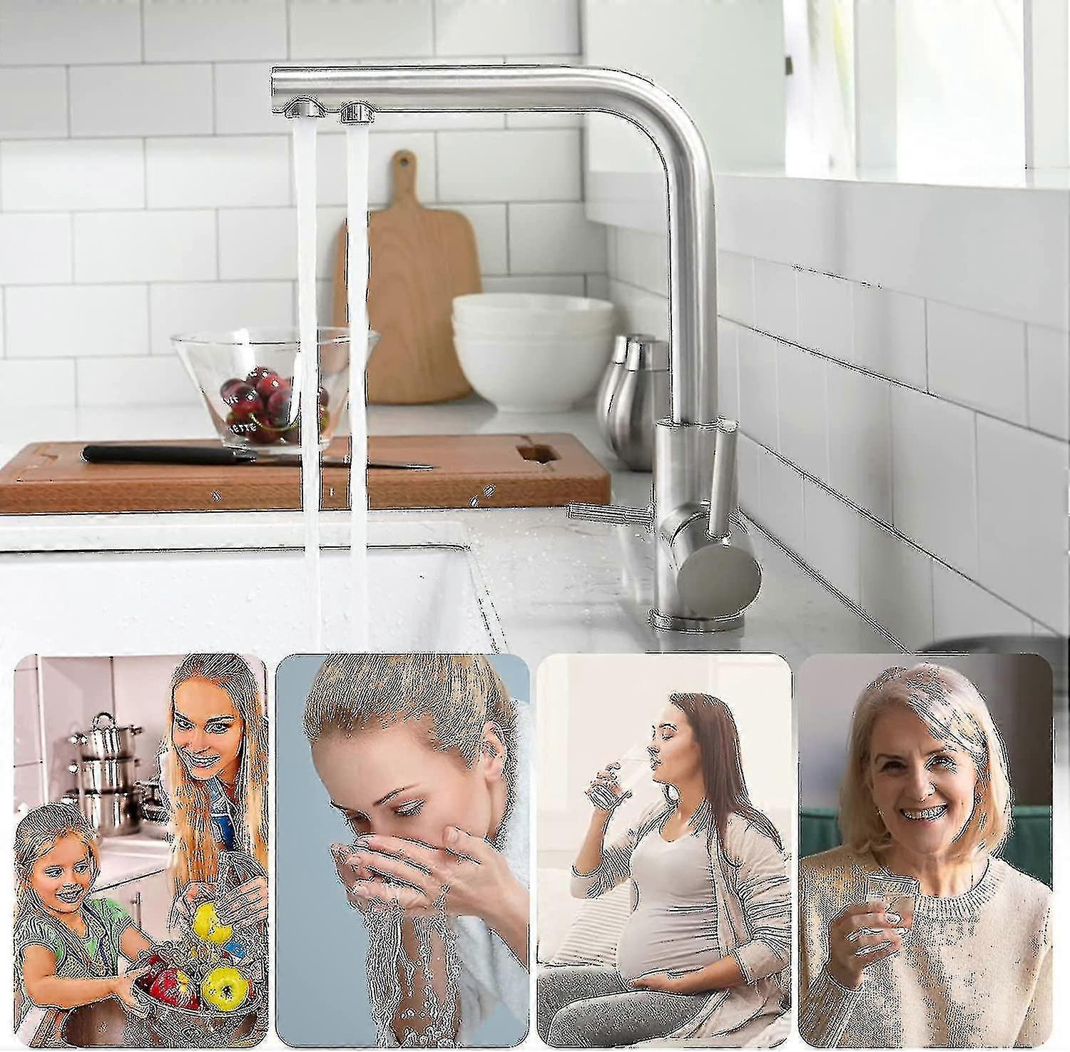 3 Way Kitchen Faucet - 360 Rotatable - 3 In 1 Water Filter Mixer Tap ...