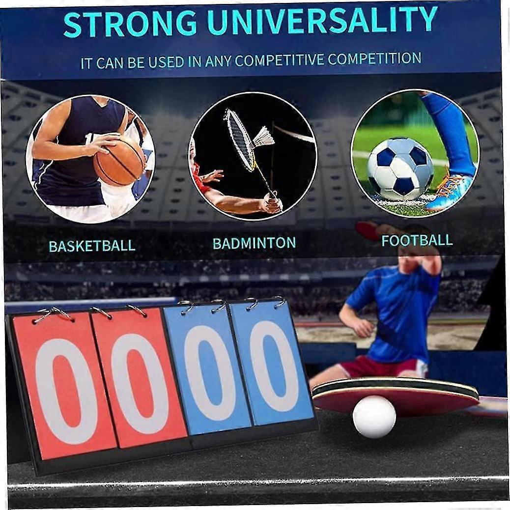 Portable Scoreboard, 4 Digit Portable Flip Number Scoreboard Sports ...