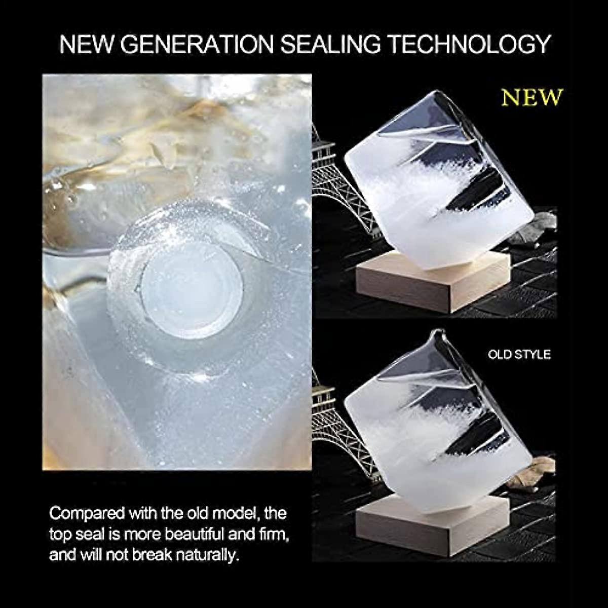 Lamptti Storm Glass Weather Predictor Cube Glass Weather Station ...