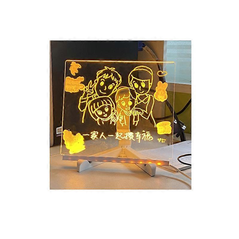 LED Note Board with 7 Color Pens, Glowing Acrylic Dry Erase Board with ...