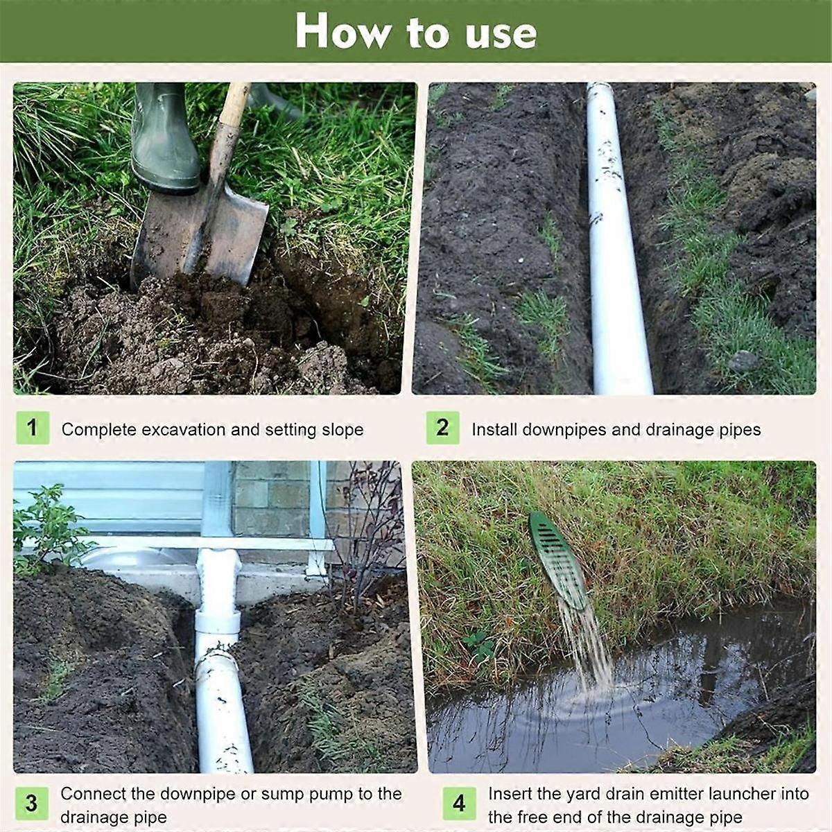 4Inch Angled Drainage Grate Yard Drain, Yard Drain Emitter Drainage ...