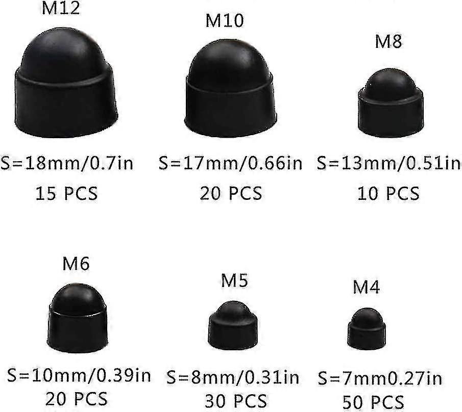 Hexagonal Screw Protectors 145 Piece Plastic Cap Bolts, Bolt Nut ...