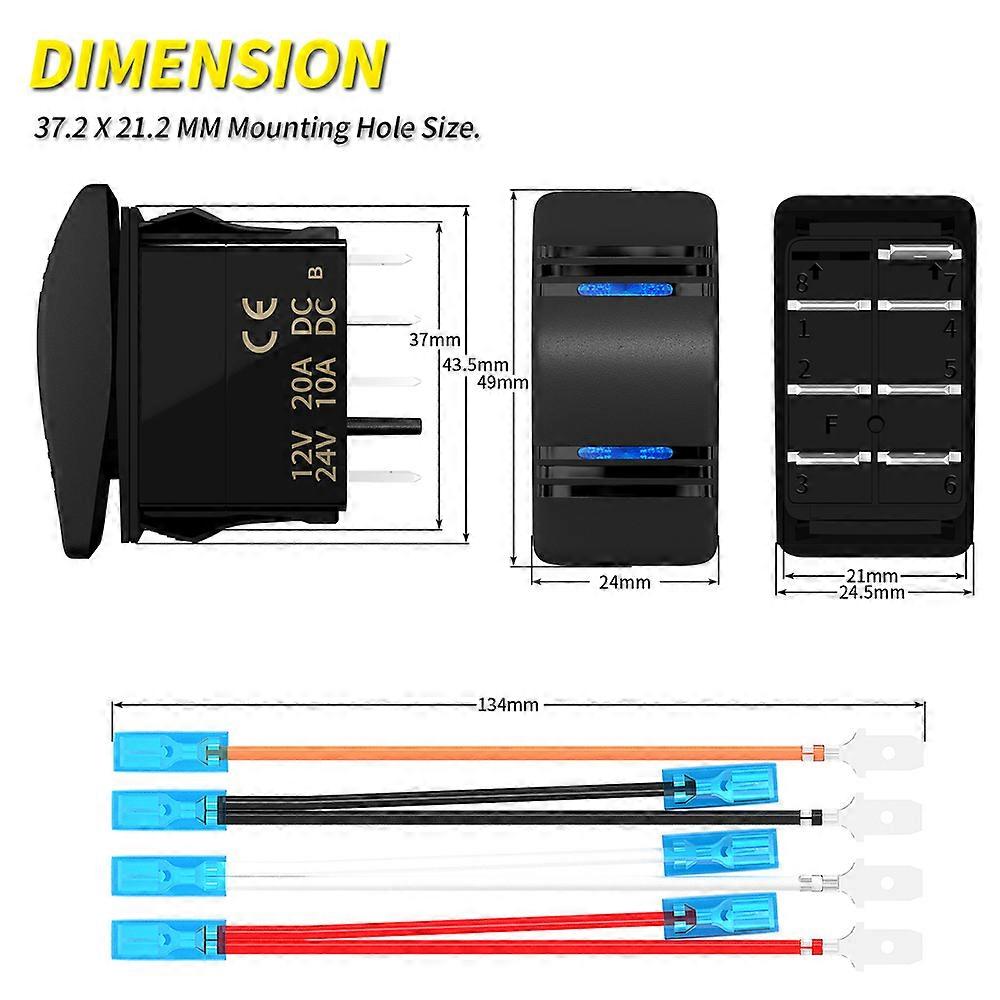 Momentary Rocker Switch Waterproof (ON)-Off-(ON) 3 Position Marine ...