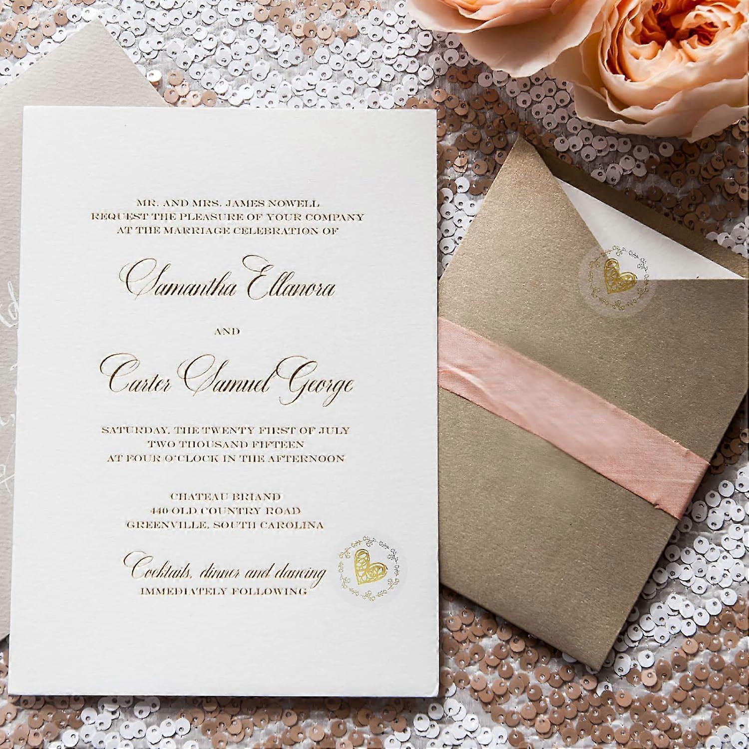 Envelope Seal Stickers, Clear Heart Envelope Stickers Hot Stamped ...