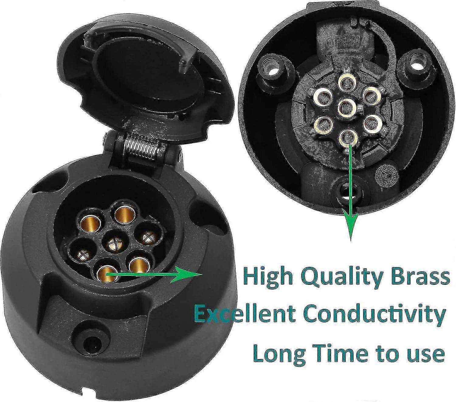 7 Pin Trailer Plug And 7 Pin Trailer Socket Metal Aluminium Alloy 12v ...