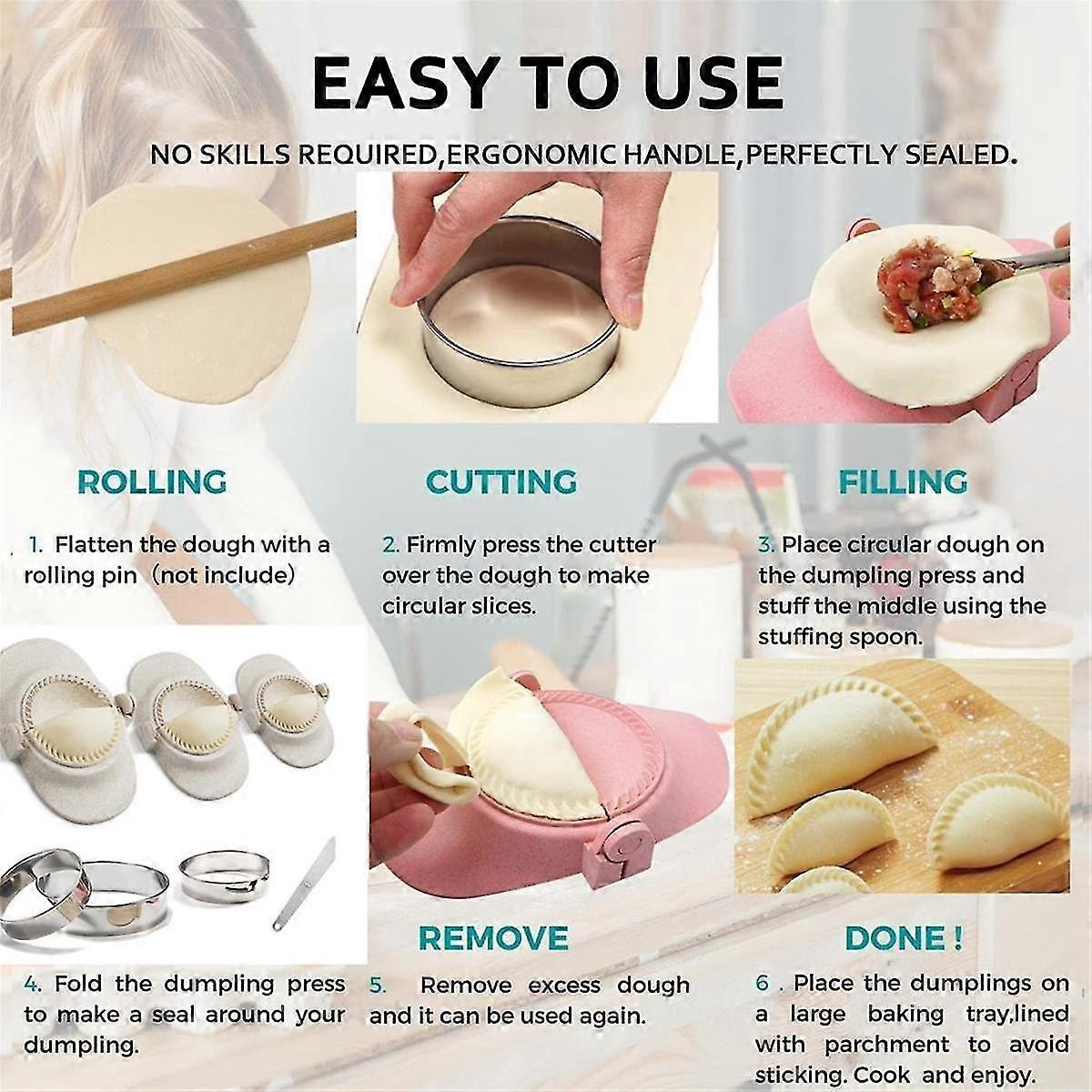 Empanada Maker Press, 6 Inch Extra Large Dumpling Maker Set with Dough ...