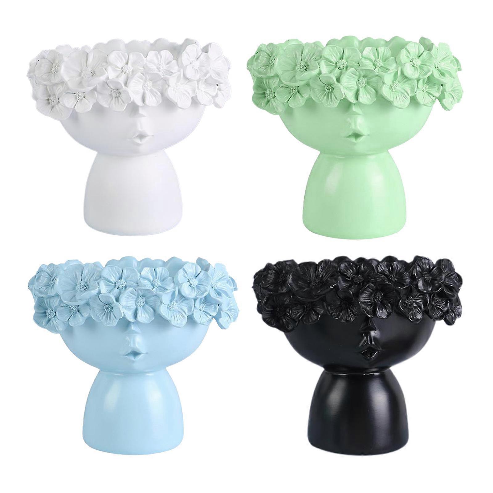 Creative Nordic Home Decor, Resin Flower Vase, Cute Girl, White | Fruugo UK