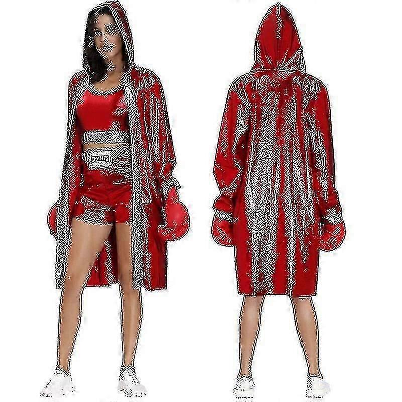Couple Red Boxing Boxer Costume Cosplay For Adult Women Men Fantasia ...
