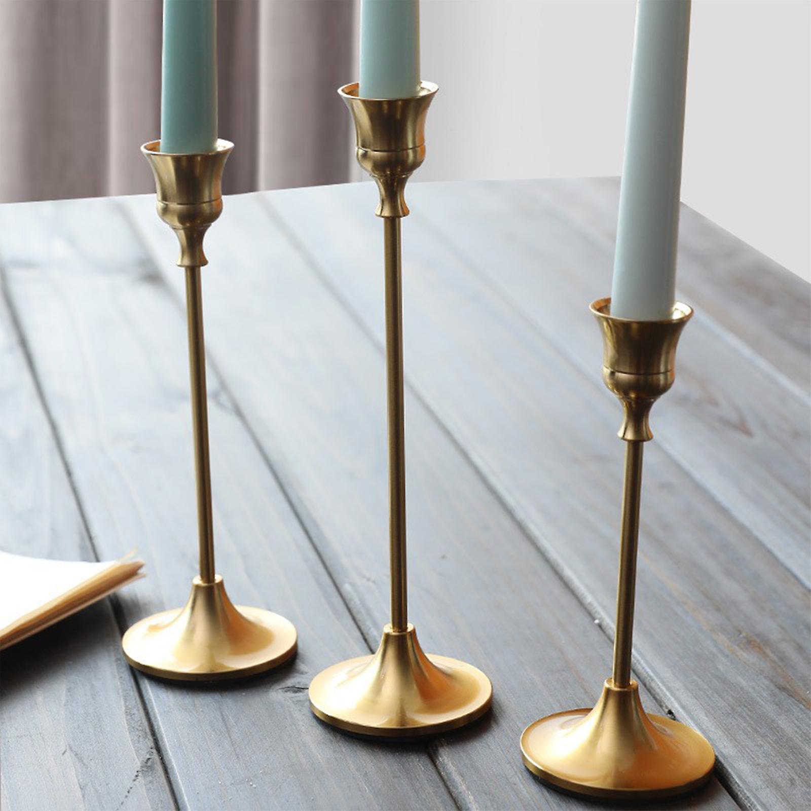 Candlestick Cone Candlestick Gold Candlestick Set 3 Candlestick ...