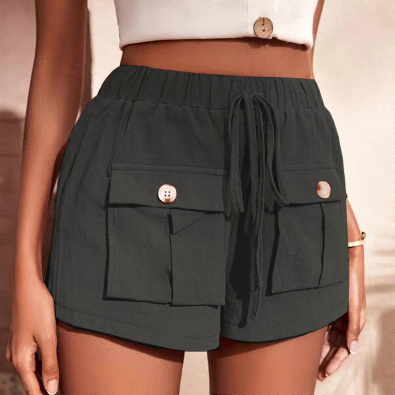 Womens Solid Color Hiking Quick Drying Shorts Lightweight Shorts ...