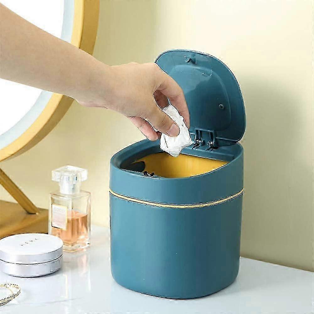Mini Desktop Trash Can with Lid for Home Office Kitchen Living Room ...