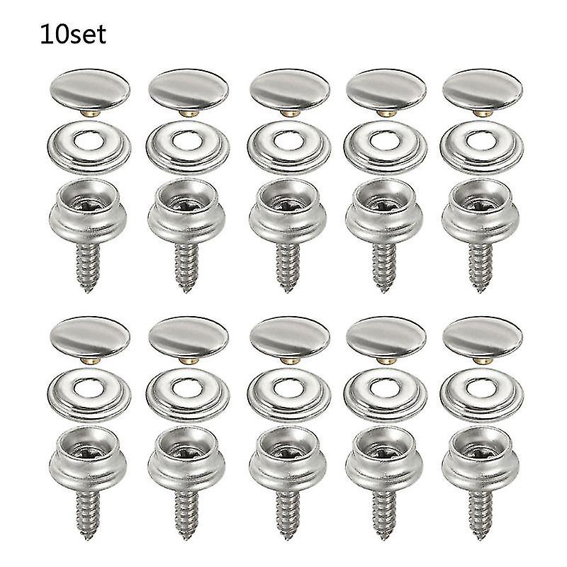 10 Sets Stainless Steel Snap Fastener Marine Yacht Boat Canvas Cover ...
