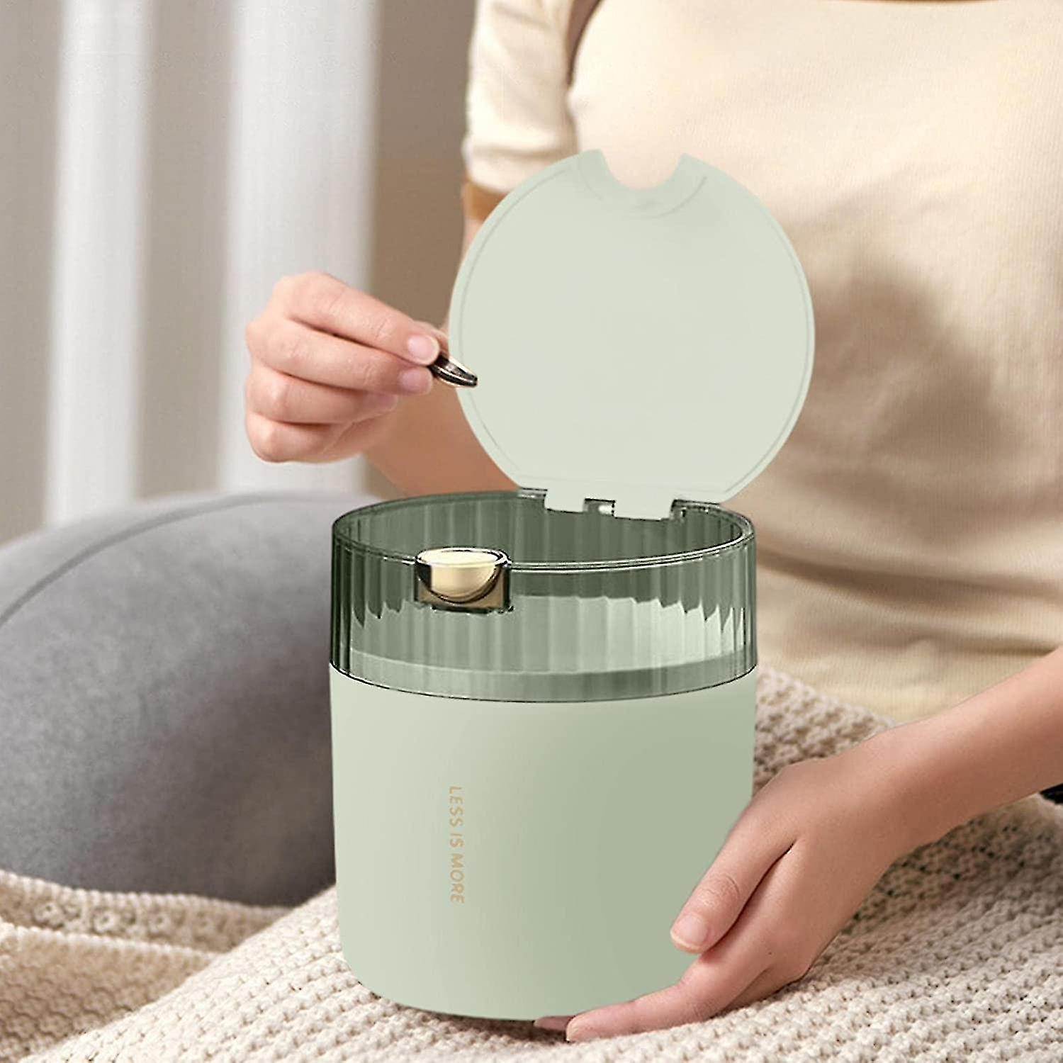 Tabletop Trash Can - Mini Desktop Trash Can With Lid Tiny Press Type ...