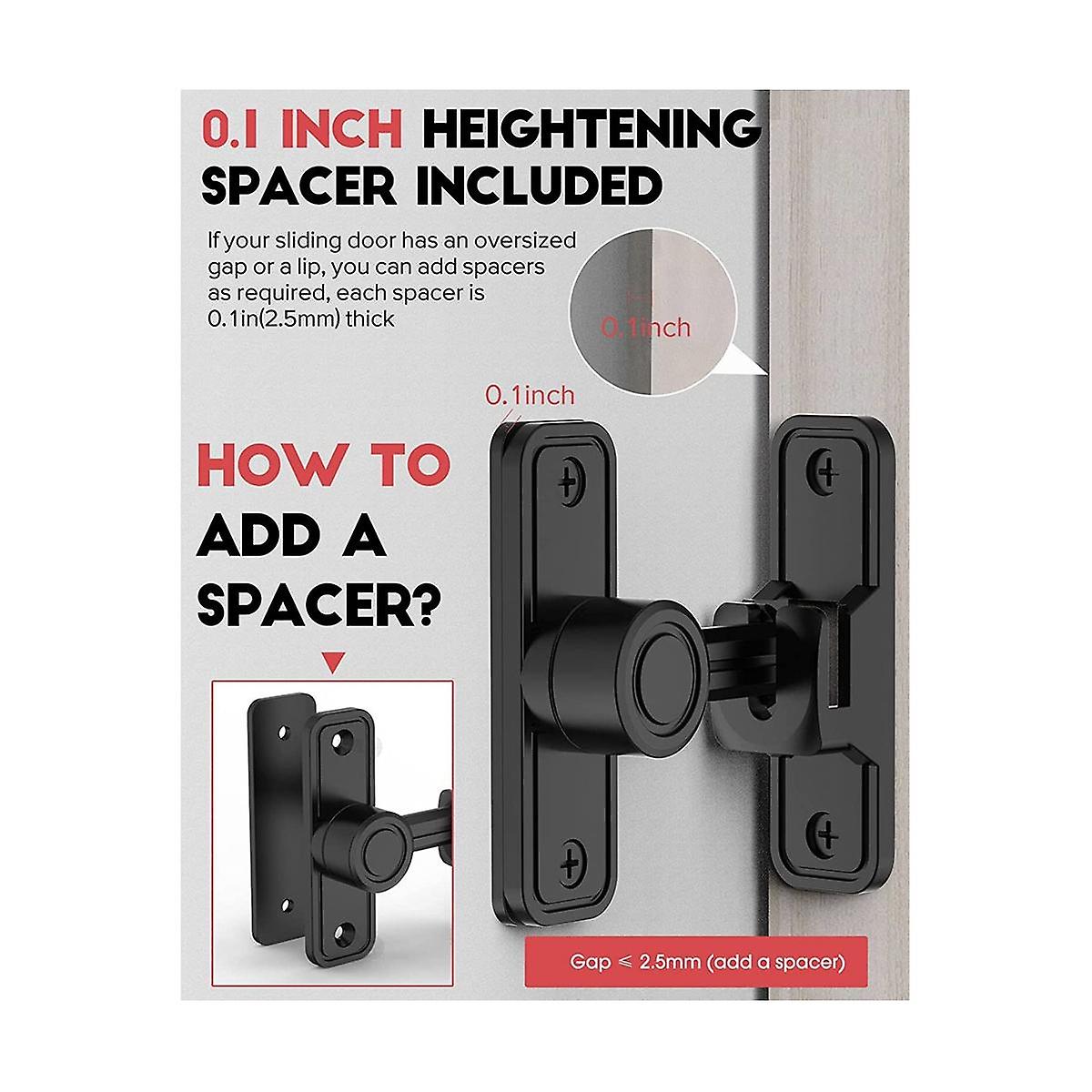 Heavy Duty Gate Latches Right Angle Barn Door Lock Anti-Theft Sliding ...