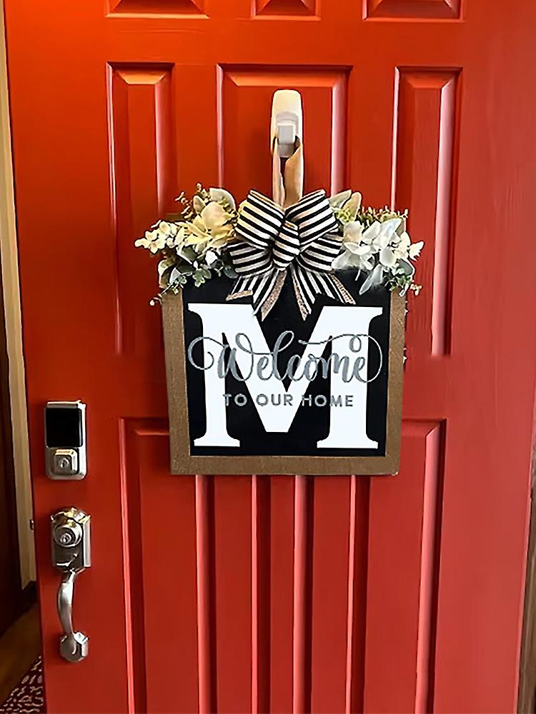 Unique Last Name Year Round Front Door Wreath With Bow, 30cm Welcome ...
