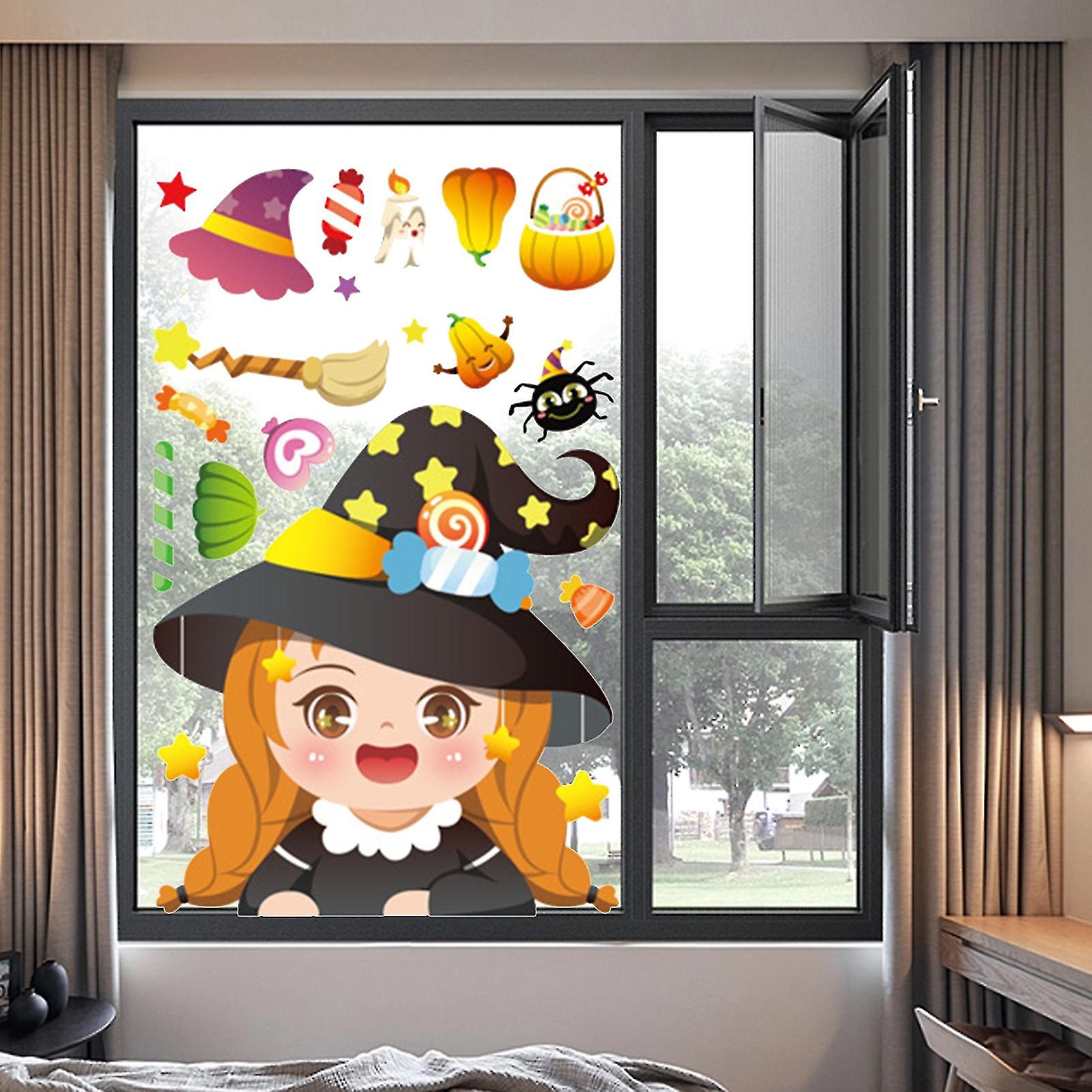 Funny Halloween Stickers Spooky Ghost Pumpkin Skull Bat Spider Haunted ...