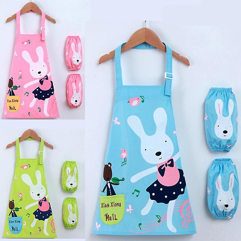 ZHOUBA 3Pcs/Set Children Apron Cartoon Character Pattern Waterproof ...