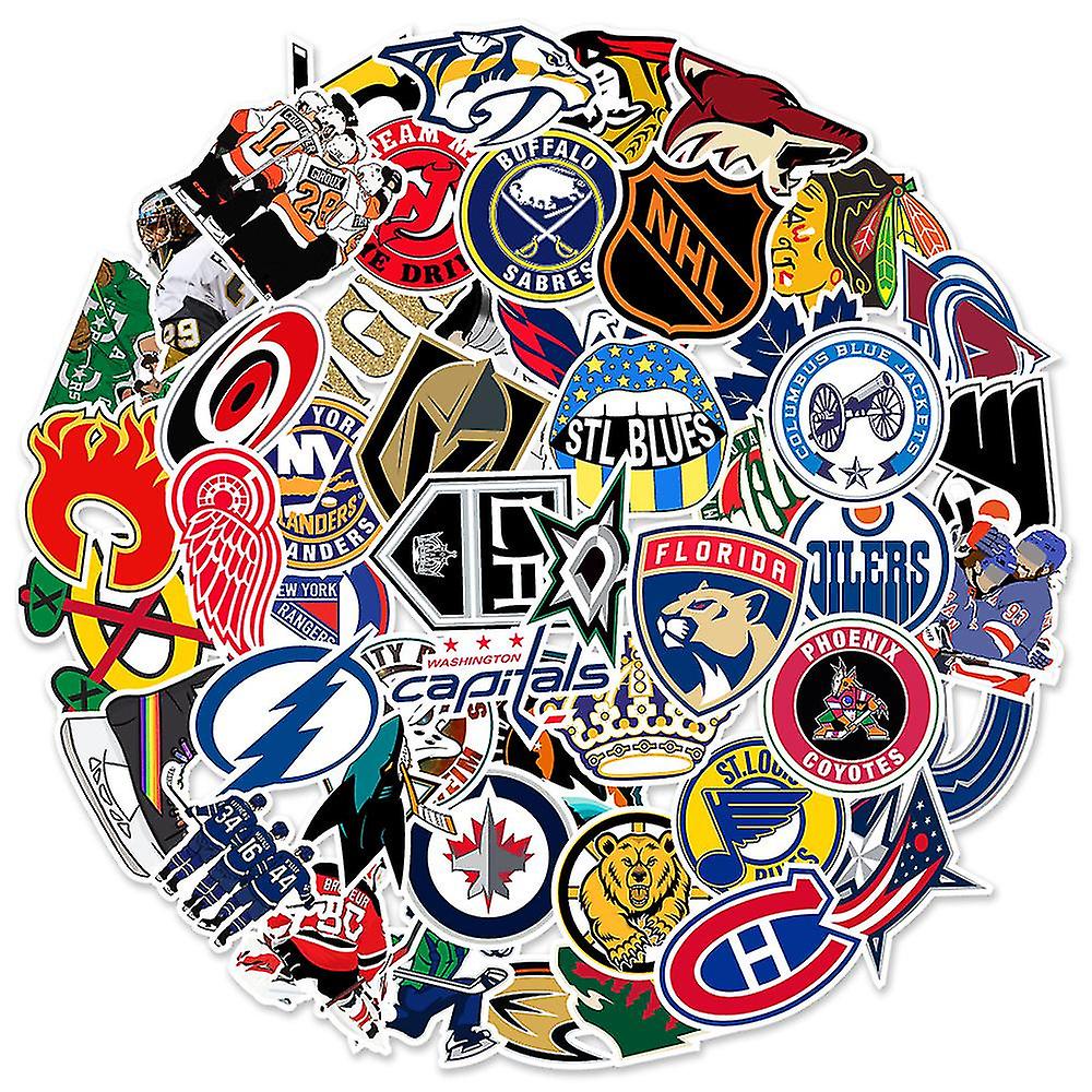 50-pack Hockey Team Fan Logo Sticker Series Waterproof Stickers | Fruugo UK