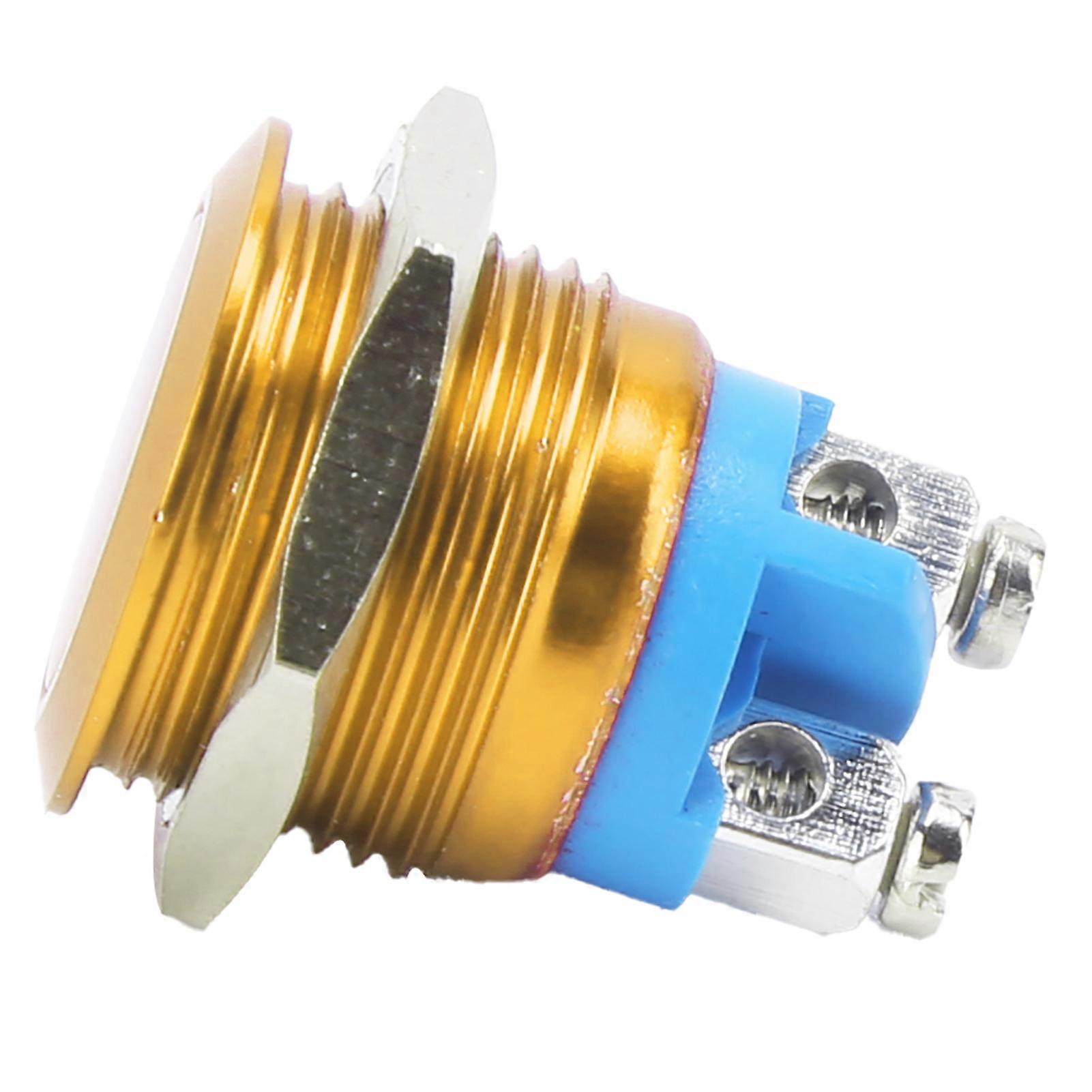 Metal Button Switch Stainless Steel 16mm Flat Round Head Waterproof ...