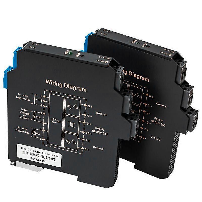 1 In 2 Out Dc Analog Galvanic Signal Isolator 4-20ma To 0-10v 35mm Dc24v Din Rail Current ...