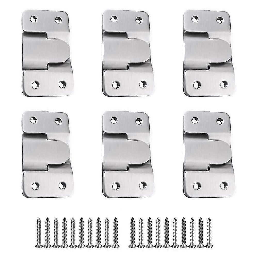 6 Pairs [12 Pack] Concealed Mounting Bracket Embedded Interlocking ...