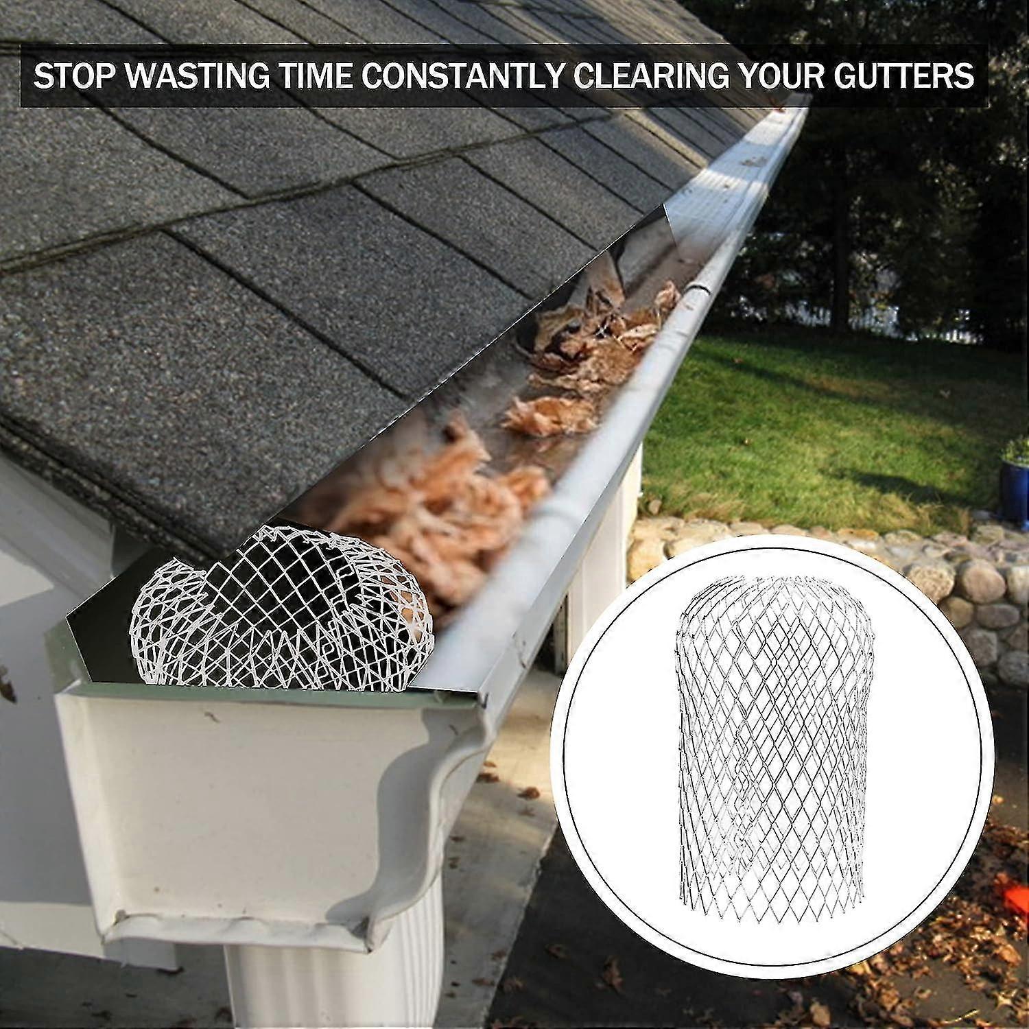 4 Pcs Gutter Guards - Aluminum Gutter Downspout Guard, Expandable Leaf ...