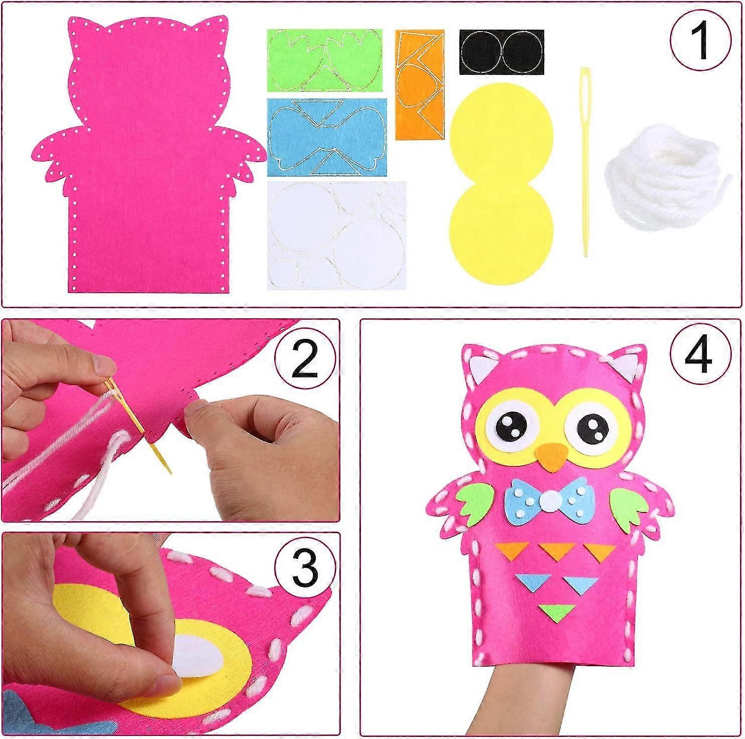 8-pack Handmade Puppet Making Kit Felt Socks Puppet Making Kit Ideas Diy Make Your Own Puppets ...