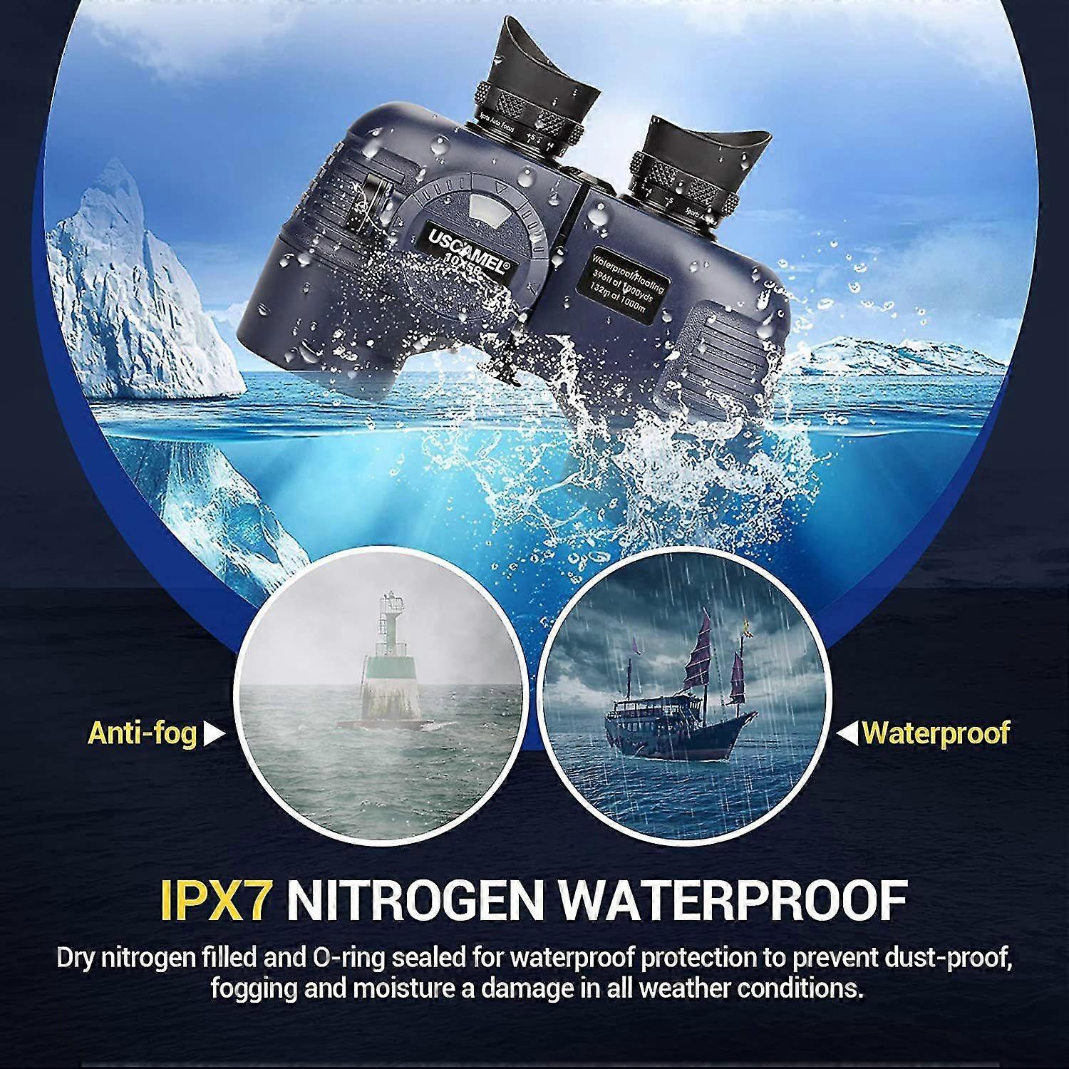 10x50 Marine Binoculars For Adults Bird Watching - With Rangefinder ...