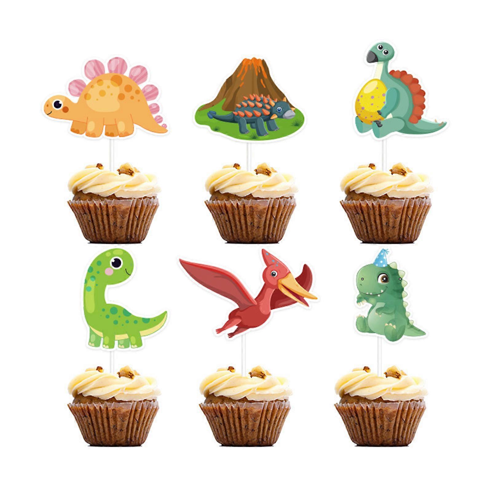 Volcano Dinosaur Cupcake Toppers Creative Kids Birthday Party Cake ...