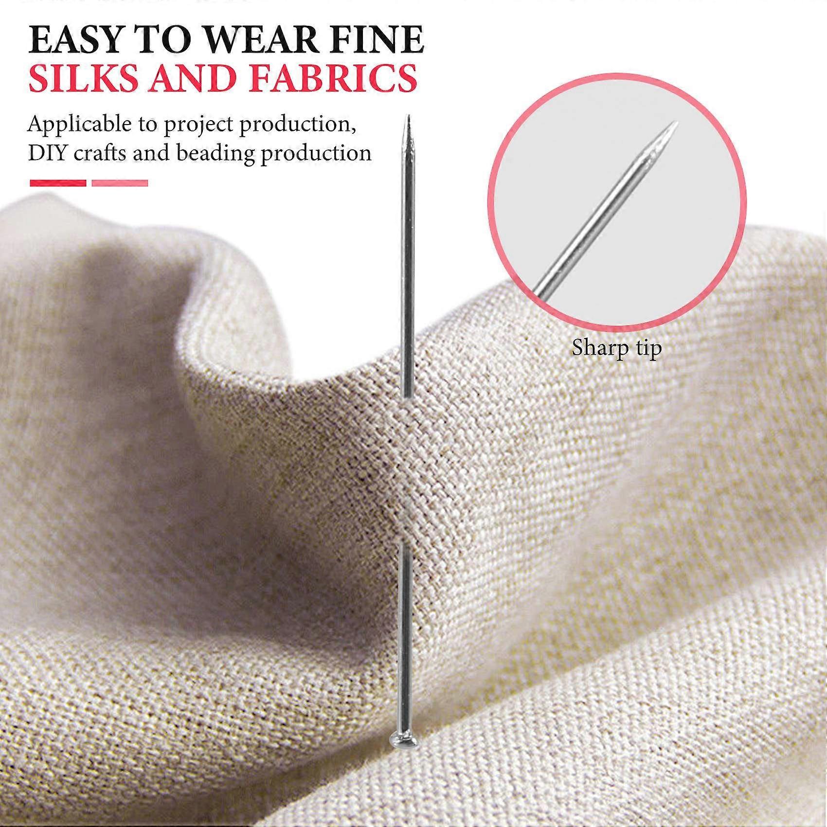 1000Pcs/Box Stainless Steel Pins Pin Shirt Silk Satin Pin Quilt ...