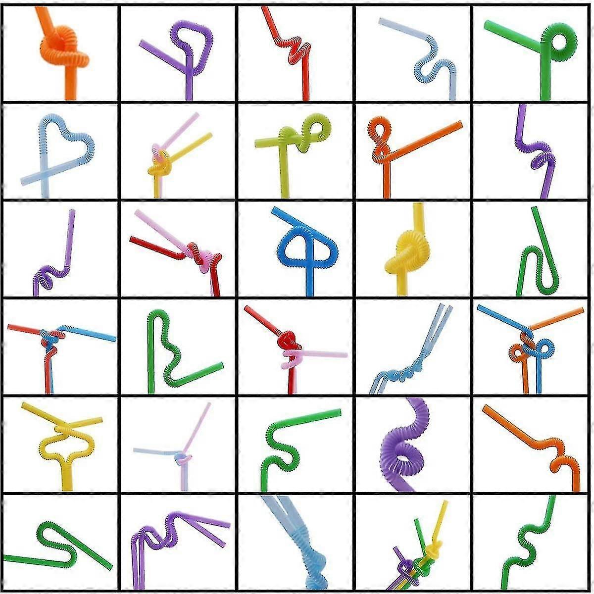 200 Pcs Flexible Plastic Drinking Straws, Extra Long Colorful ...