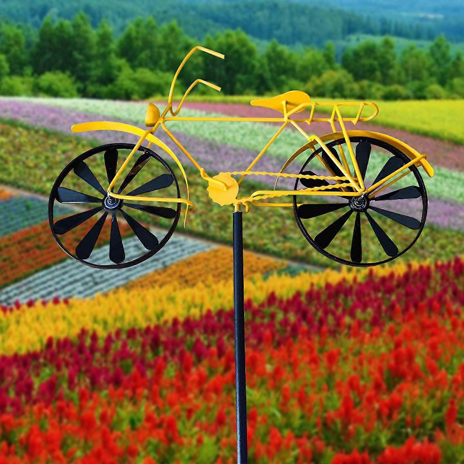 Metal Retro Bicycle Wind Spinner Garden Windmill Outdoor Yard Lawn ...