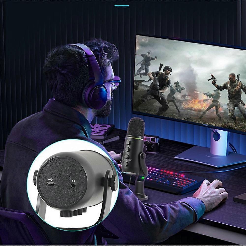 SM-20 Professional Noise Reduction Desktop Microphone USB Condenser Mic ...