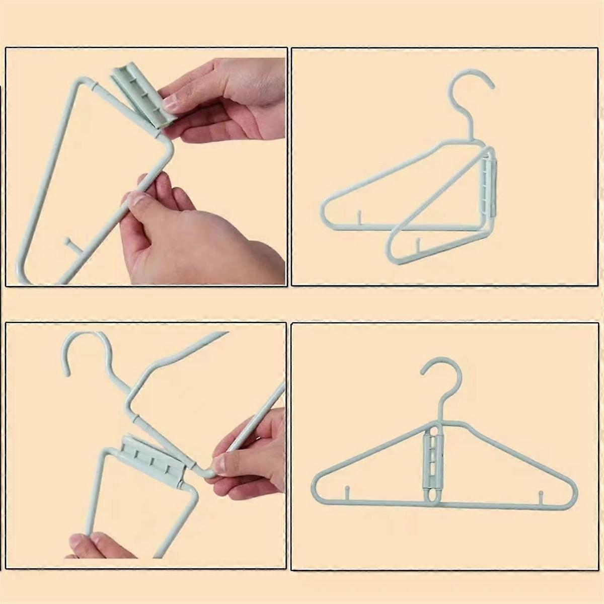 8Pcs Foldable Hangers, Plastic Foldable Hangers, Portable Folding ...