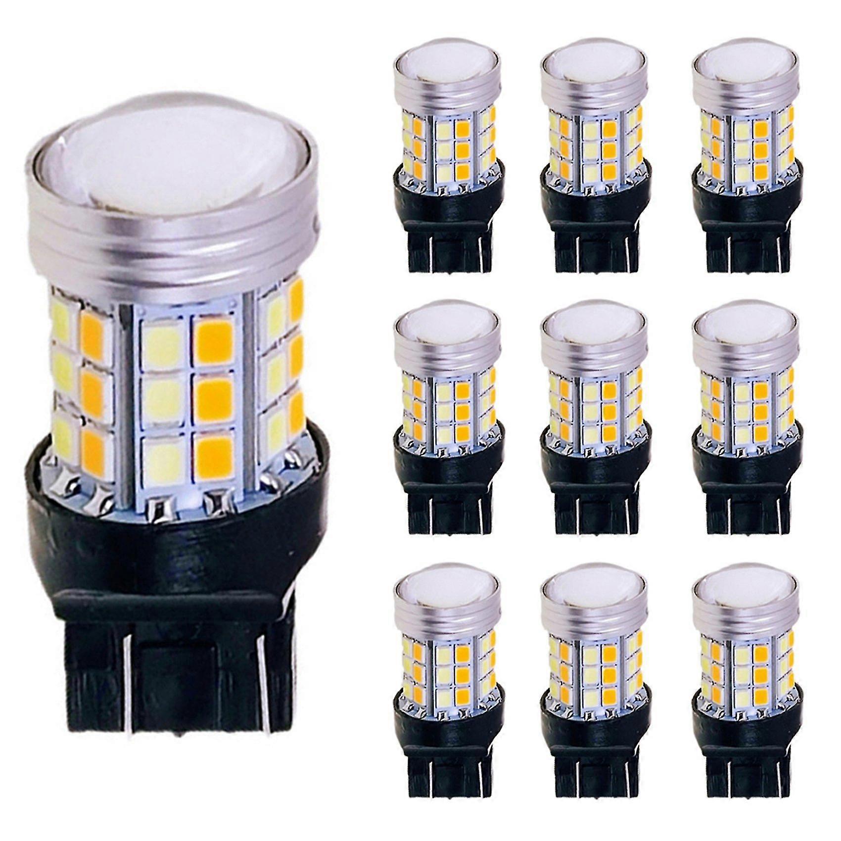 10pcs Led Bulb Dual Color Light T20 7443 W21/5w Car Turn Signal Lamp ...