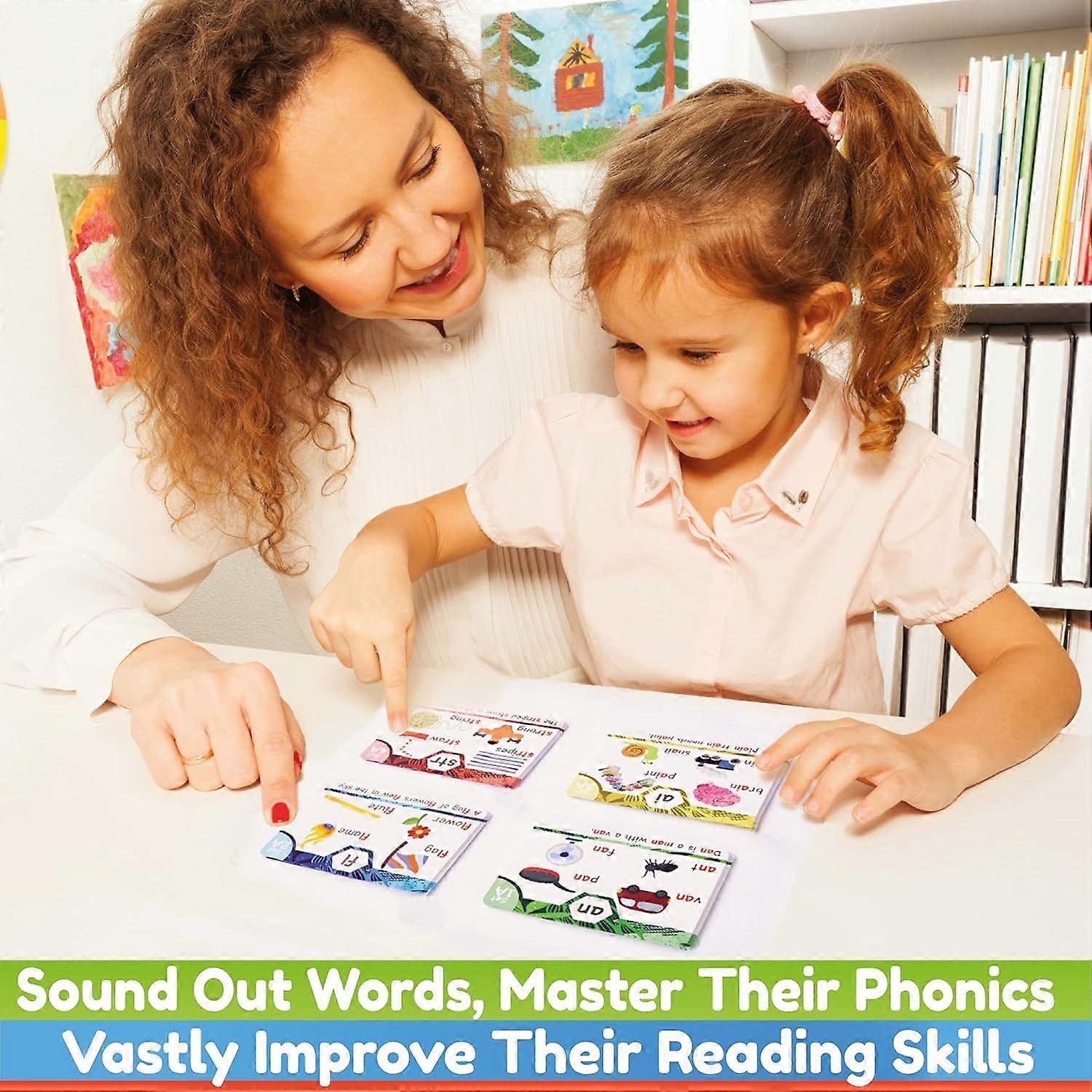 Phonics Flash Cards - Learn to Read in 20 Stages - Digraphs CVC Blends Long Vowel Sounds ...
