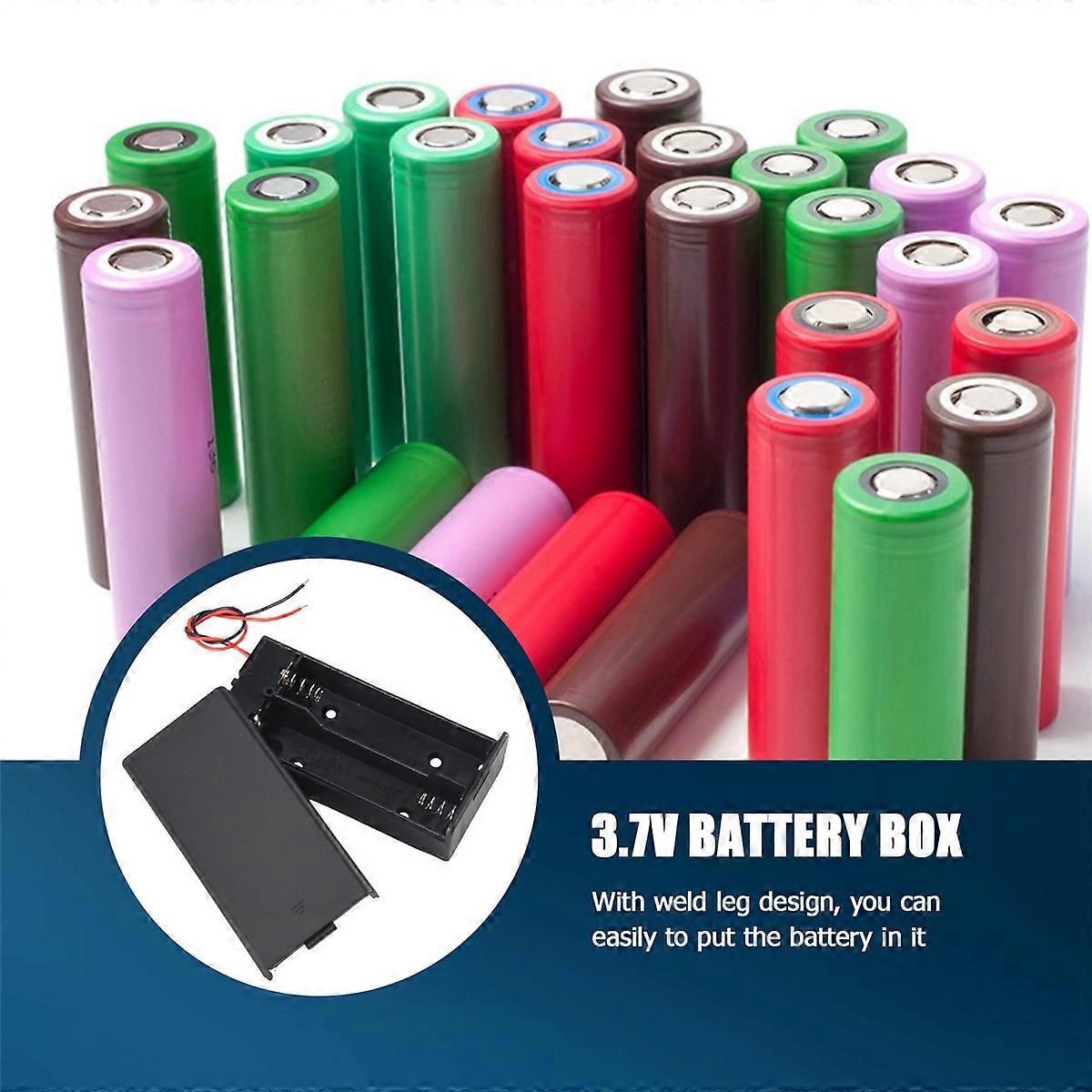 3.7V 2x 18650 Battery Holder Connector Storage Case Box ON/OFF Switch ...