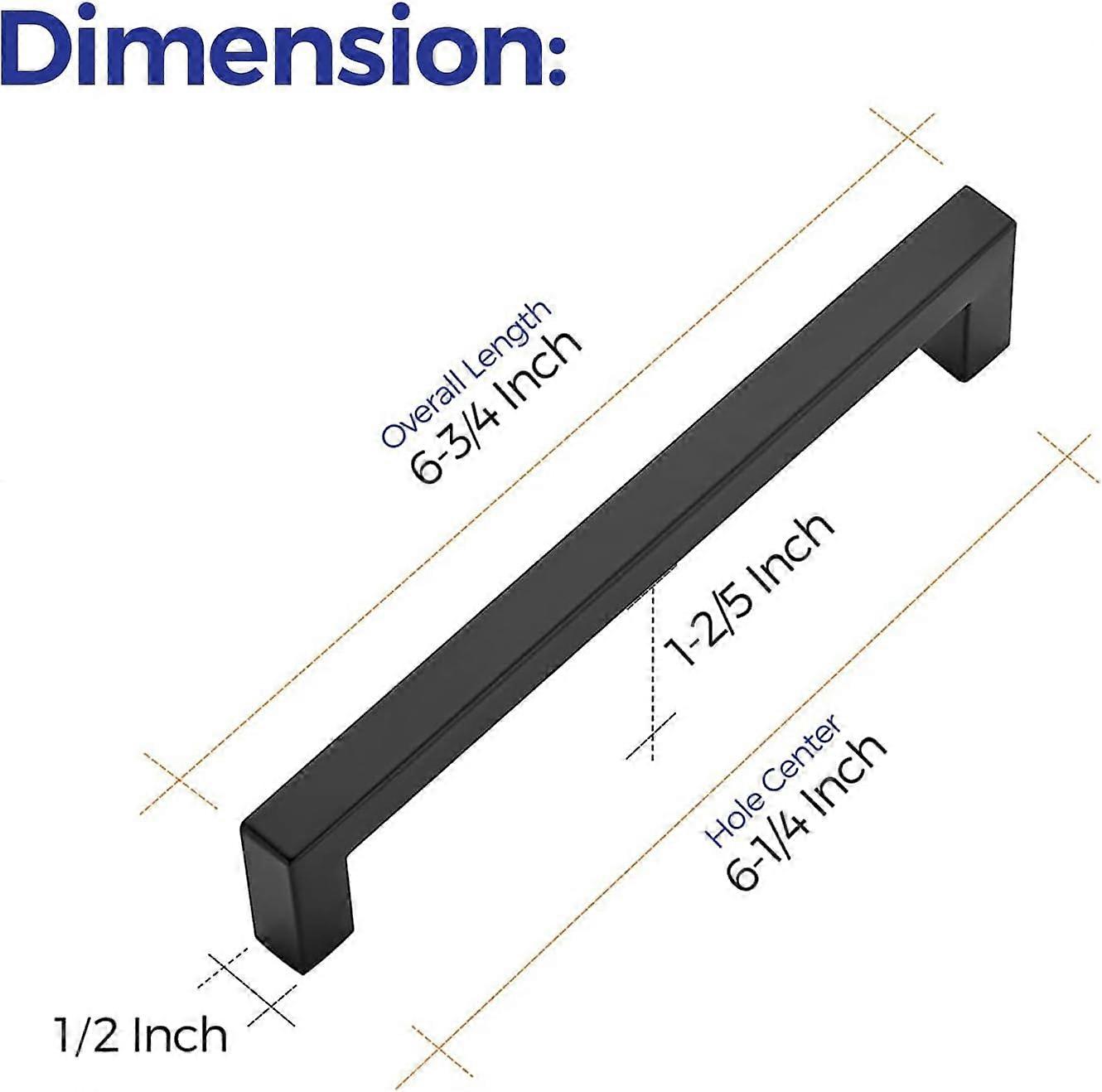 5 Pack Matte Black Cabinet Handles for Kitchen 6-1/4 Inch | Fruugo AU