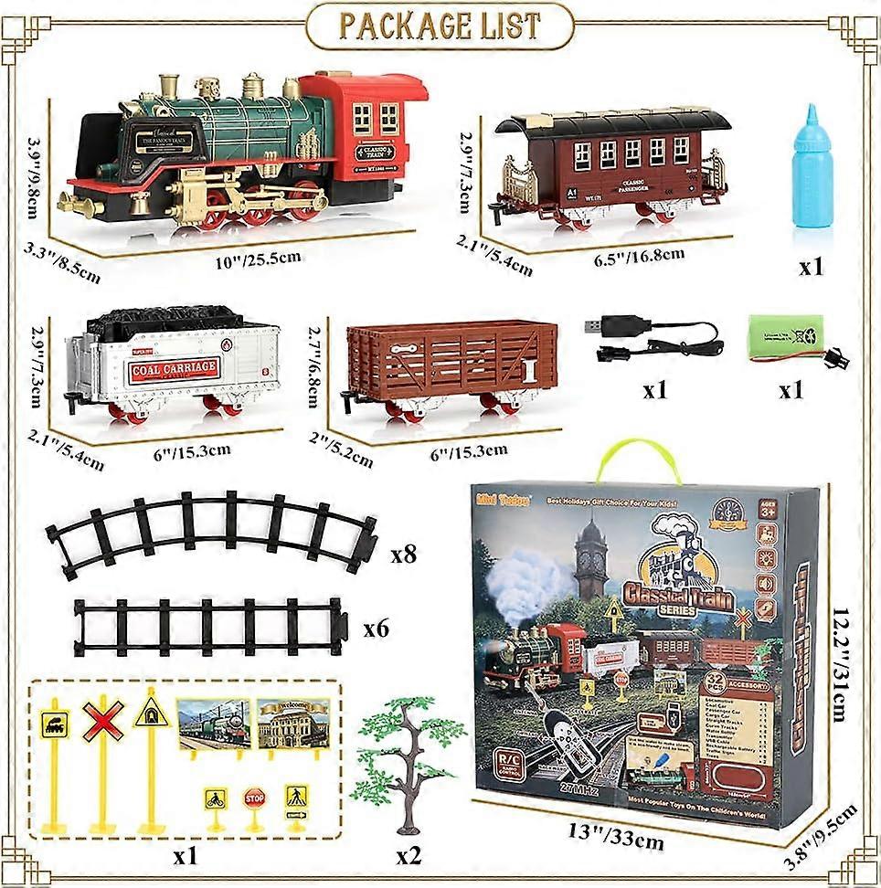 Remote Control Steam Train Toy with Steam, Light, Sound, Locomotive ...