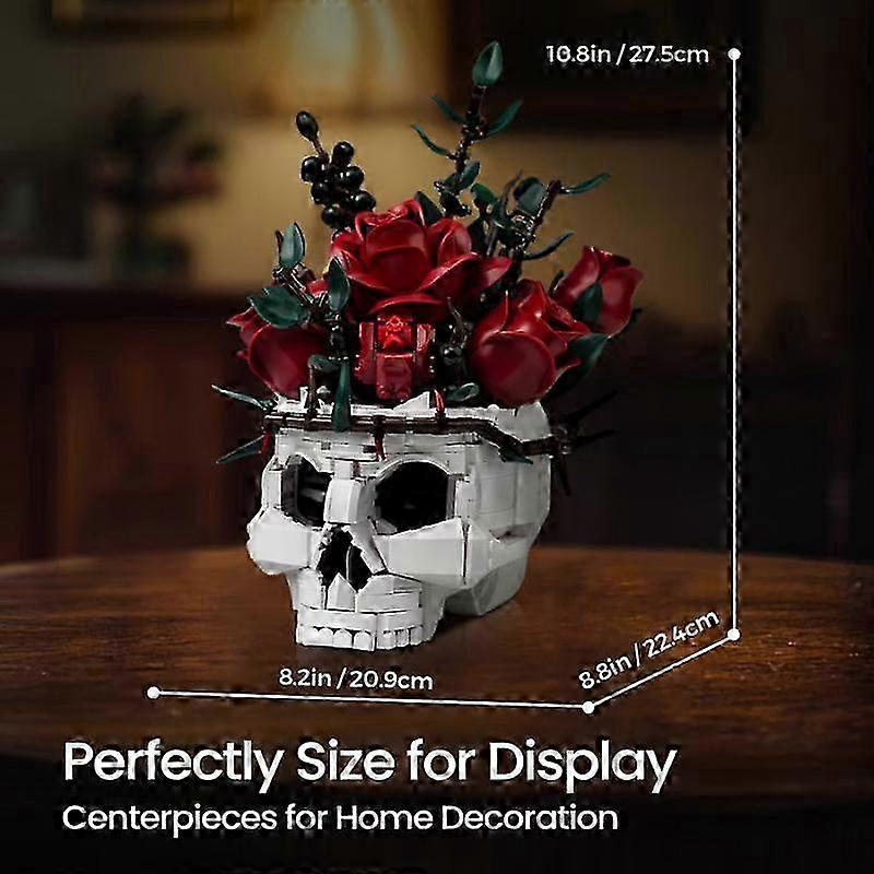 suitable for lego 1-3x gothic skull rose bouquet building set ...