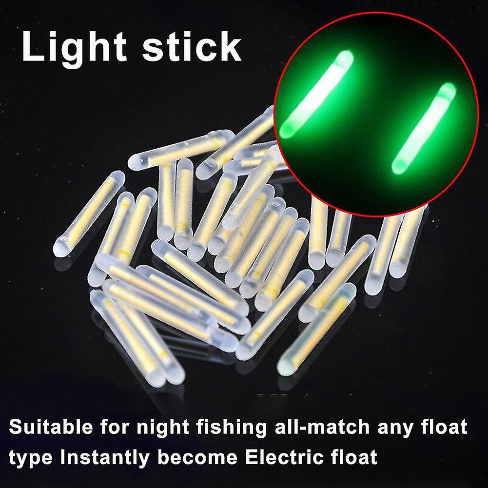 100 Pcs Fishing Glow Sticks,fishing Green Light More Visible Fishing ...